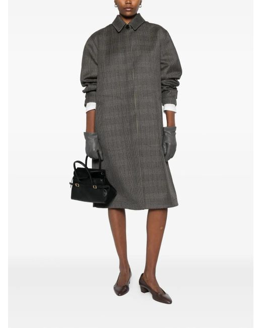 The Row Wool-Silk Check Coat in Gray | Lyst