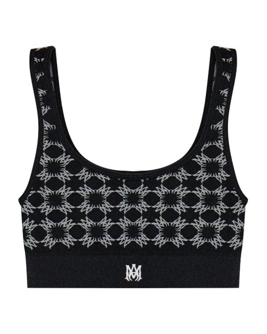 Amiri Ma Quad-Monogram Bra in Black | Lyst