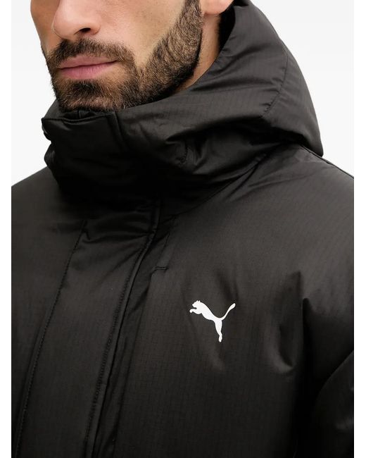 PUMA Hooded Logo Jacket in Black for Men | Lyst UK