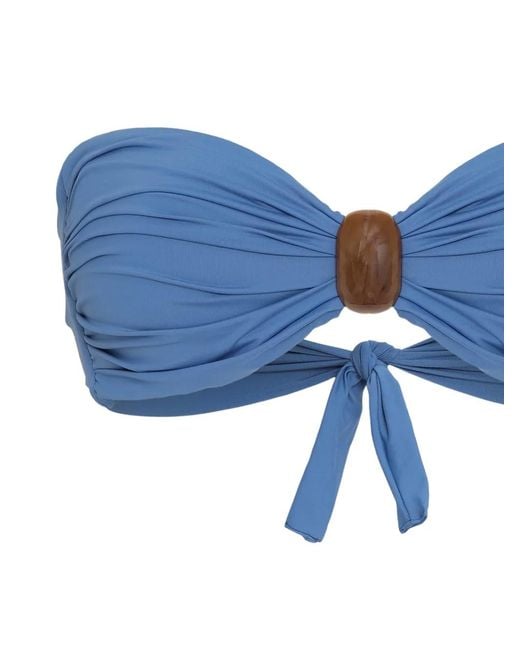 Brigitte Bardot Dalia Ruched Bikini in Blue | Lyst UK