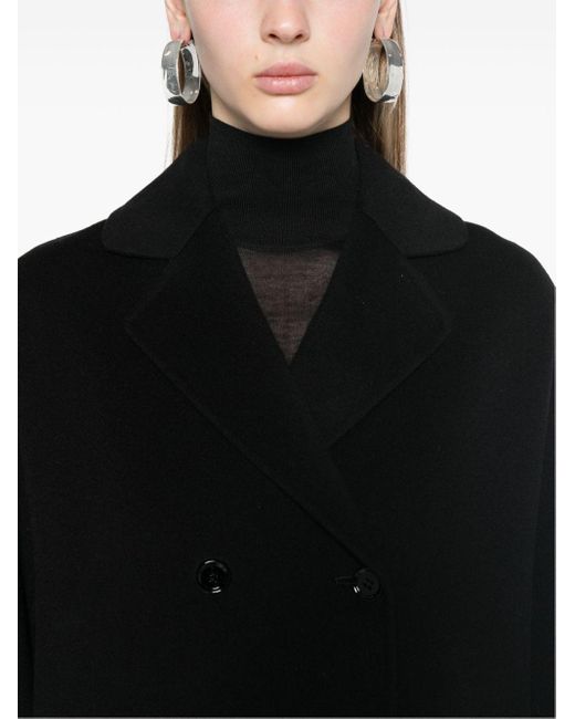 Max Mara Capi Double-Breasted Maxi Coat in Black | Lyst