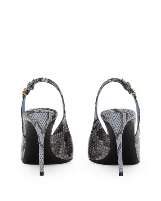 Dolce & Gabbana Snakeskin-Effect 90Mm Slingback Pumps in Metallic | Lyst
