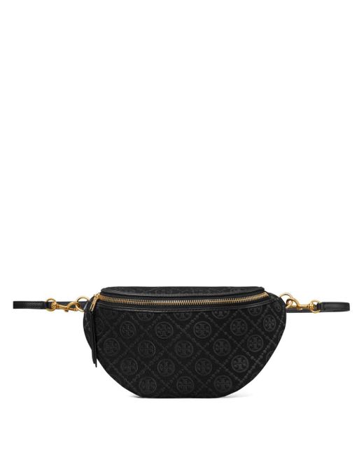 Tory Burch T-Monogram Belt Bag in Black | Lyst