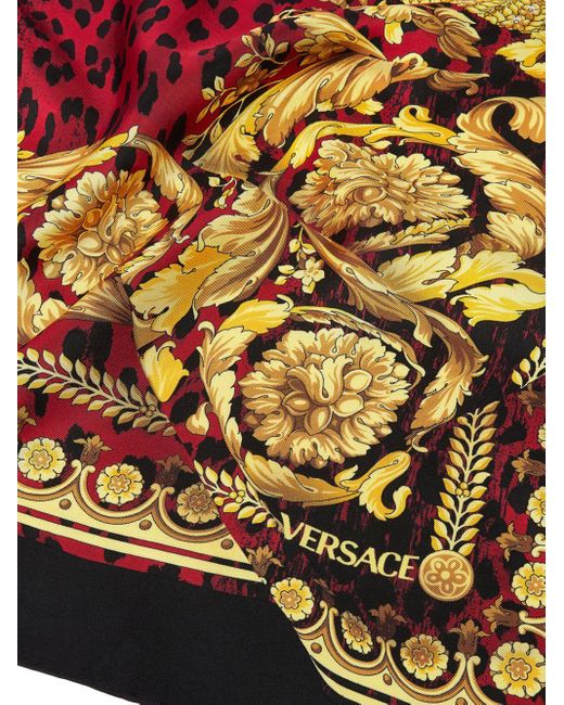 Versace Wild Barocco Illusion Silk Scarf in Yellow | Lyst