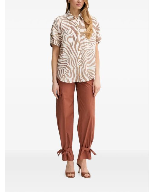 Guess Bow-Detail Cargo Pants in Red | Lyst