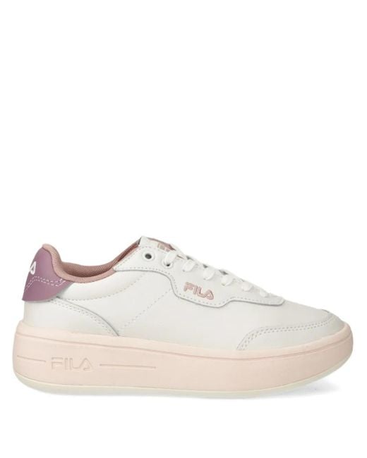Fila Platform Logo Trainers in White | Lyst UK
