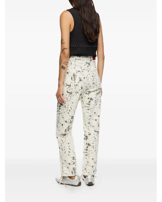 Bimba Y Lola Spotted Straight-Leg Jeans in White | Lyst UK