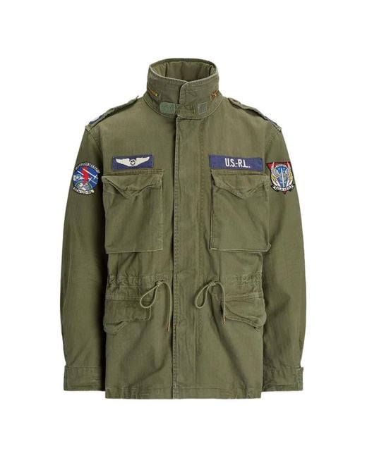 Polo Ralph Lauren Hooded Patch Jacket in Green for Men | Lyst UK