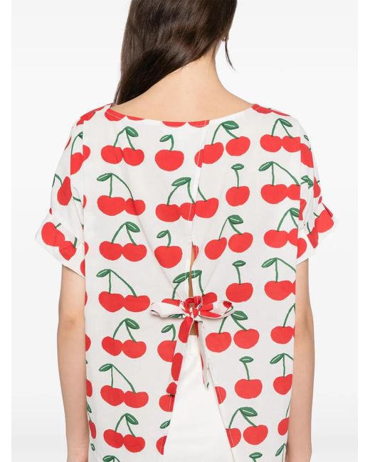 BLAKLACE Cherry-Print Blouse in Red | Lyst UK