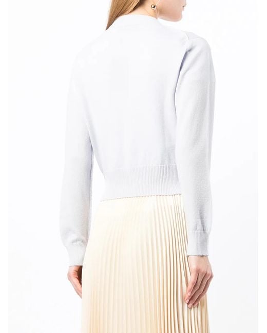 Pringle of Scotland Cropped Button-Up Cardigan in White | Lyst UK