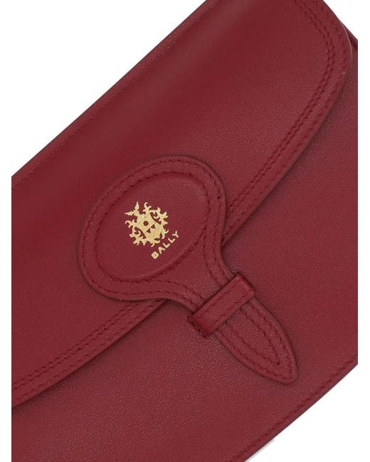 Bally Logo-Detail Leather Cross Body Bag in Red | Lyst