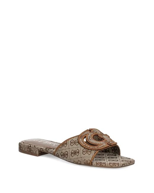 Guess Tarishae Slides in Brown | Lyst