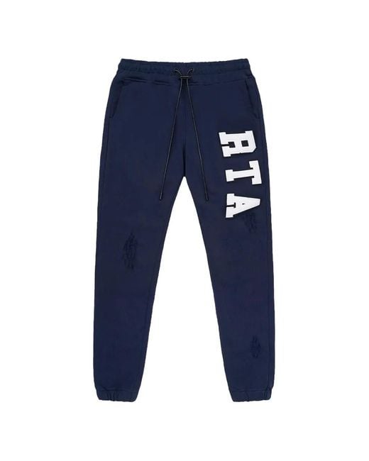 RTA Owen Distressed Track Pants in Blue for Men | Lyst UK
