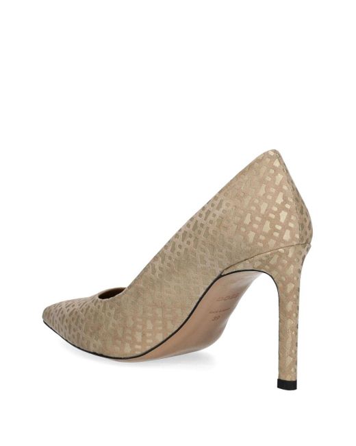 BOSS 90Mm Monogram-Pattern Pumps in Natural | Lyst