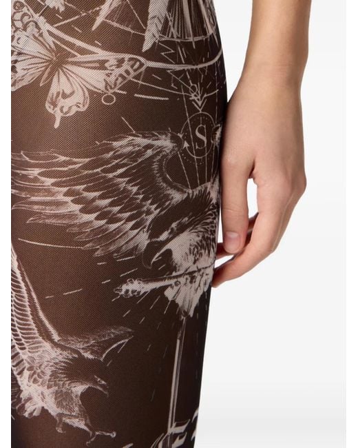 Philipp Plein Tulle Butterfly Tattoo Leggings in Grey | Lyst UK