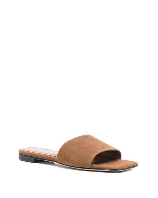 Semicouture Suede Slides in Brown | Lyst