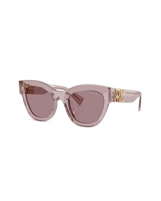Miu Miu Transparent Sunglasses in Pink | Lyst