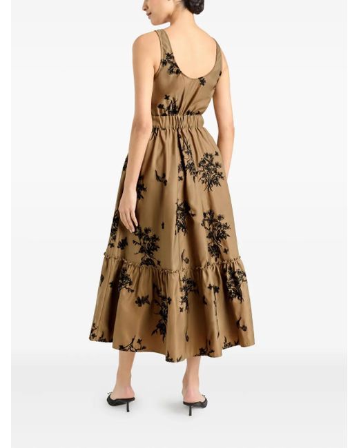 Cinq À Sept Vernetta Floral-Print Tiered Dress in Natural | Lyst UK