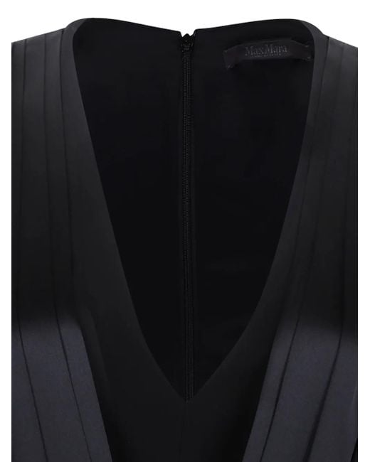 Max Mara Cady-Texture Midi Dress in Black | Lyst