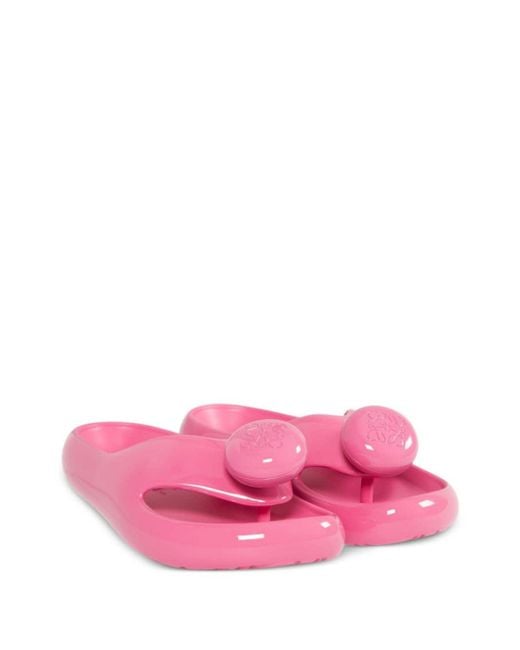 Loewe Pebble Foam Toe-Post Slide Sandals in Pink | Lyst