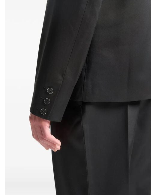 Manière De Voir Gaston Satin Double-Breasted Suit Jacket in Black for ...