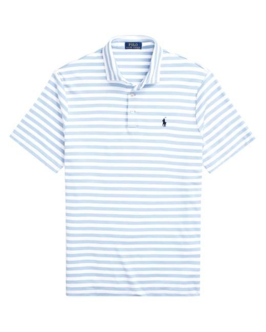 Polo Ralph Lauren Striped Polo Shirt in Blue for Men | Lyst