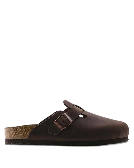 Birkenstock Boston Oiled-Leather Clogs in Brown | Lyst UK