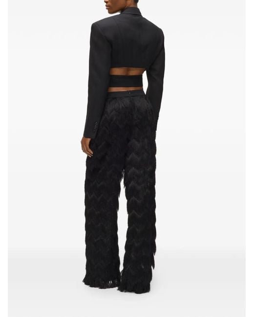 Karl Lagerfeld Logo-Detail Fringe Trousers in Black | Lyst UK