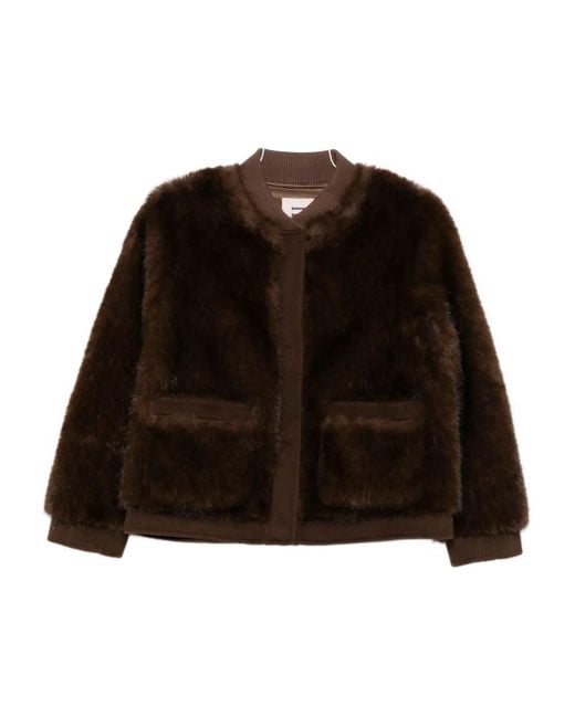 VALENTINI 1972 Ribbed-Trim Bomber Jacket in Black | Lyst UK