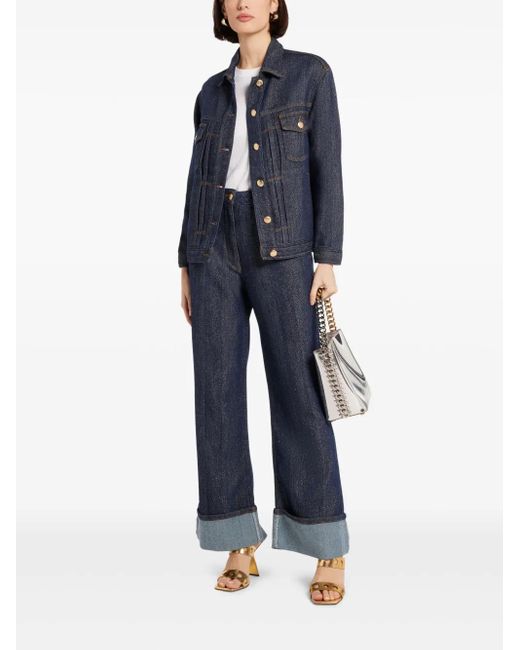 FARM Rio Shine Denim Jacket in Blue | Lyst