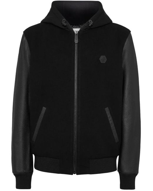 Philipp Plein Skull&Bones Hooded Jacket in Black for Men | Lyst UK