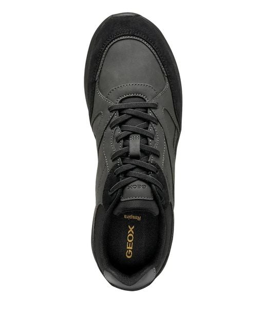 Geox Suede Panel Trainers in Black for Men | Lyst UK