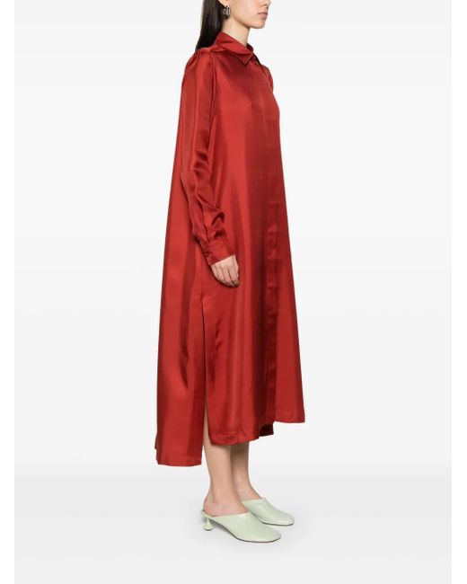Max Mara Crusca Midi Dress in Red | Lyst