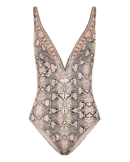 CAMILLA Looking Glass Houses Swimsuit in White | Lyst UK