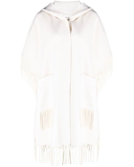 P.A.R.O.S.H. Fringed-edge Short-sleeve Cape in White | Lyst