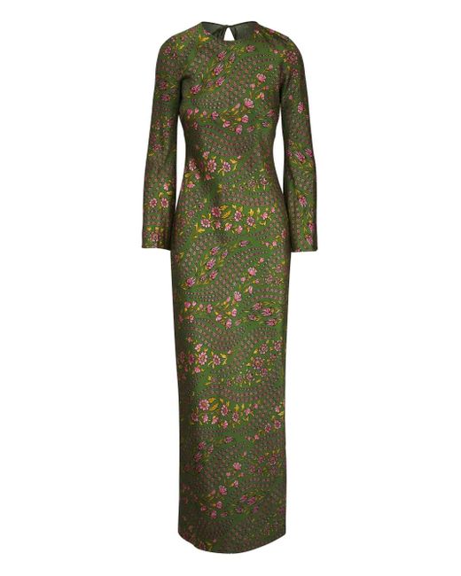 Veronica Beard Gemma Floral-Print Maxi Dress in Green | Lyst