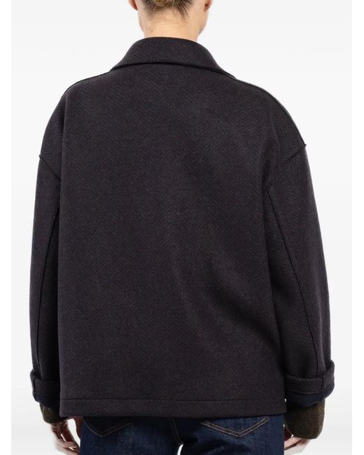 Harris Wharf London Herringbone-Pattern Jacket in Blue | Lyst UK
