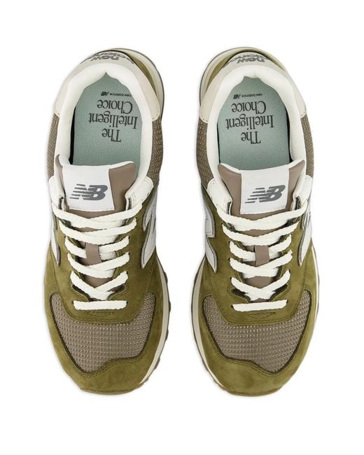 New Balance Suede Logo Sneakers in Green | Lyst UK