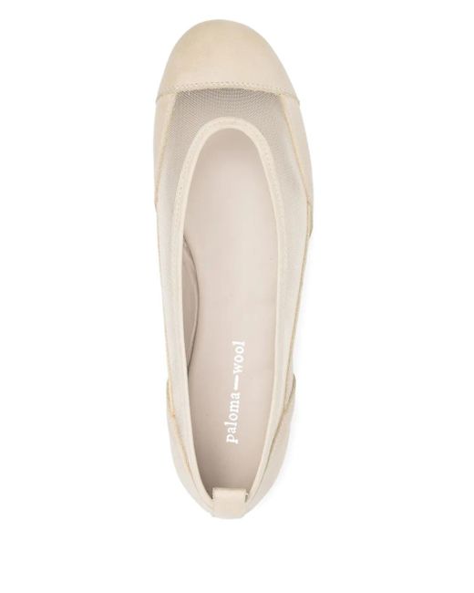 Paloma Wool Mesh Ballet Flats in Natural | Lyst UK