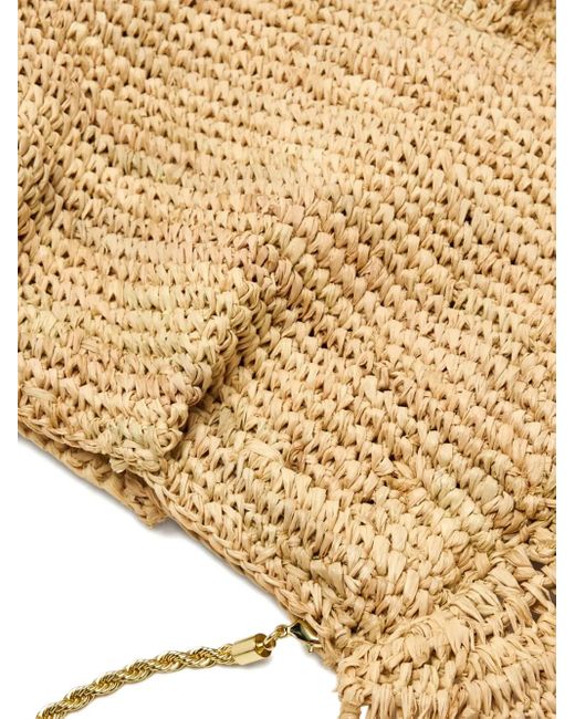 Loeffler Randall Mavis Ruffled Raffia Clutch in Natural | Lyst