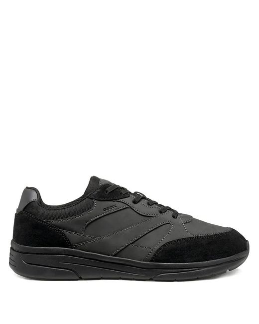 Geox Suede Panel Trainers in Black for Men | Lyst UK