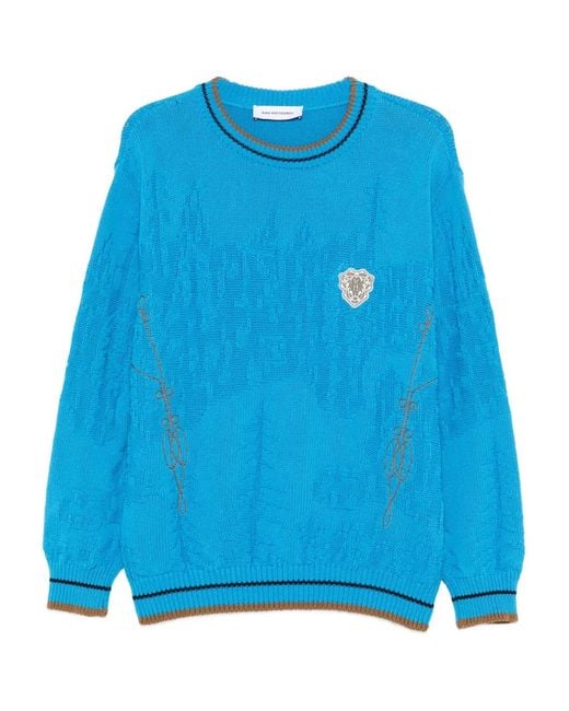 Kiko Kostadinov Fitz Embroidered Sweater in Blue for Men | Lyst UK
