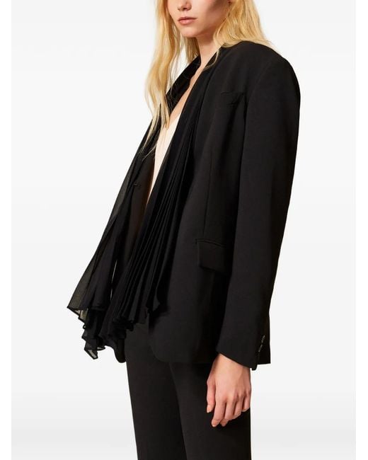Twinset Sash-Collar Crepe Blazer in Black | Lyst UK