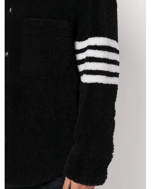 Thom Browne 4-bar Shearling Jacket in Black for Men | Lyst UK