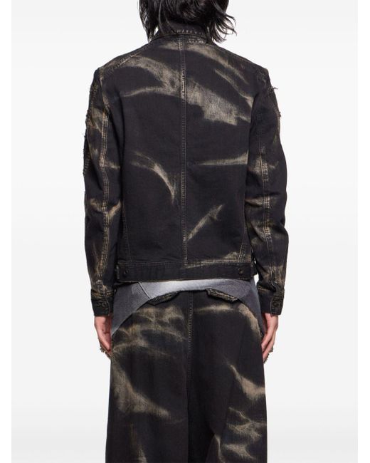 Julius Bleach-Wash Denim Jacket in Black for Men | Lyst UK