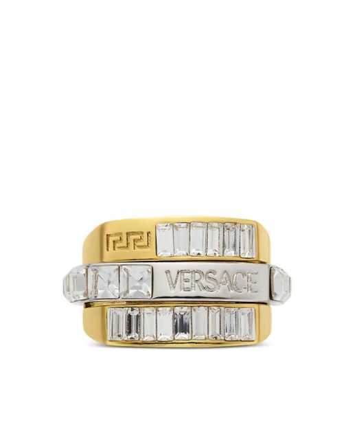 Versace Greca-Detailed Ring in Metallic for Men | Lyst UK