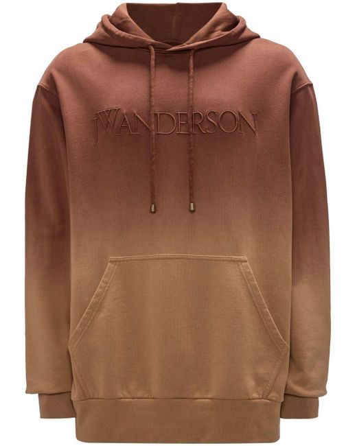 JW Anderson Logo-embroidered Gradient-effect Hoodie in Brown for Men | Lyst