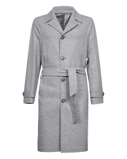 D4.0 Buttoned Coat in Grey for Men | Lyst UK