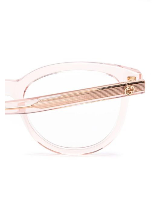 Gucci Transparent-Frame Glasses in Natural | Lyst