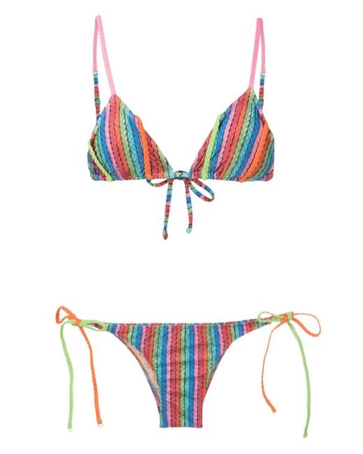 Amir Slama Braided-Pattern Bikini Set in White | Lyst UK